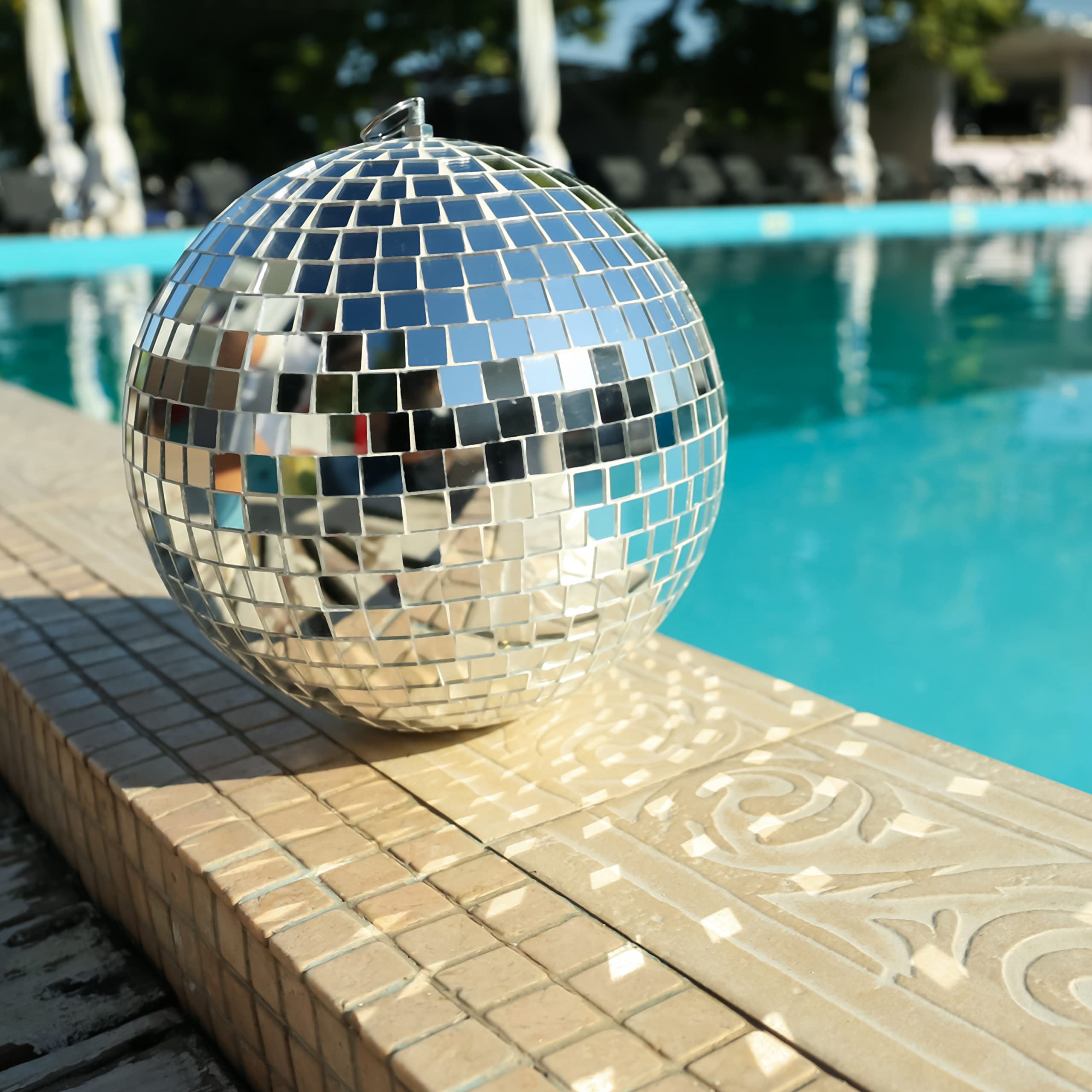 PP OPOUNT 432 Pieces Square Mosaic Tiles, 1 Inch Self-Adhesive Disco Ball Tiles, Real Glass Mirror Tiles for DIY Disco Balls, Mirror Frames, Table, Kitchen, Bathroom, Indoor Outdoor Decoration