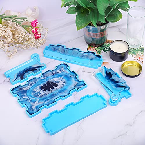 Resin Rectangle Box Mold, Epoxy Resin Silicone Large Storage Container with Lid Set Mould for Casting, Perfect for Dominoes Coffee Pod Jewelry Napkin Candy Cosmetics Trinket Crafts DIY Organizer