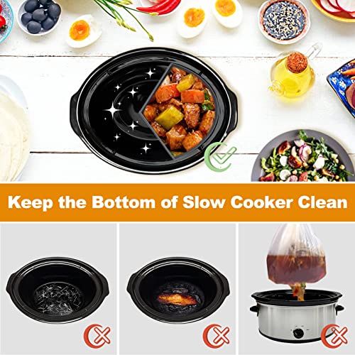 Dompion Silicone Slow Cooker Liners, Reusable 3 Divider Insert Fits for Crock-pot Oval 7 QT Slow Cooker, Dishwasher Safe, Easy Cleanup, Food-Grade BPA Free Cooking Liners for Most 7 QT Slow Cooker