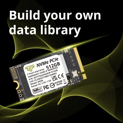 Timetec 512GB M.2 2242 SSD NVMe PCIe Gen3x4 3D NAND TLC Read/Write Speed Up to 2,000/1,500 MB/s Compatible with Lenovo Thinkpad E15 / ThinkPad 11e Yoga Gen 6, Laptop and Desktop
