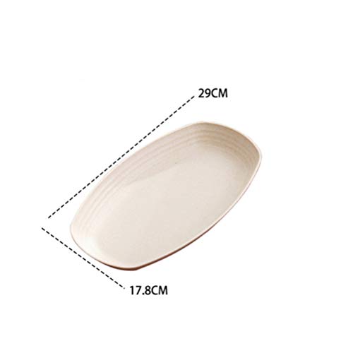 YARNOW Fruit Tray Wheat Reusable Dinner Plate Straw Plates Unbreakable Oval Sushi Platter Dessert Salad Tray Dinner Plates for Home Wheat Straw Platter Kitchen Fish Plates Serving Snack Tray