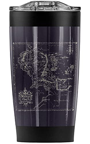 The Lord of The Rings Map of Middle Earth Stainless Steel Tumbler 20 oz Coffee Travel Mug/Cup, Vacuum Insulated & Double Wall with Leakproof Sliding Lid | Great for Hot Drinks and Cold Beverages