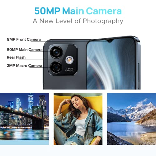 Ulefone Note 16 Pro Unlocked Phones NFC, 8-core 16+128GB Factory Phone, Android 13 OS Cell Phone, 50MP Rear Camera, 8MP Front Camera, 6.52β Display, 4400mAh, OTG T-Mobile 4G Smartphones | Black