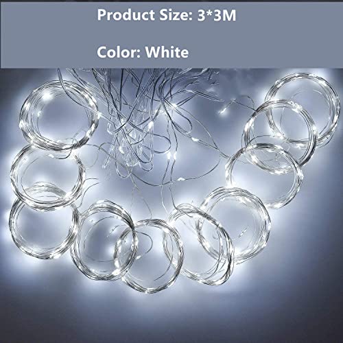20x10ft White Sheer Backdrop Curtains with Lights for Parties, Wrinkle Resistant Backdrop Curtain for Baby Shower Birthday Wedding Photo, 4 Pack 5x10FT Curtains