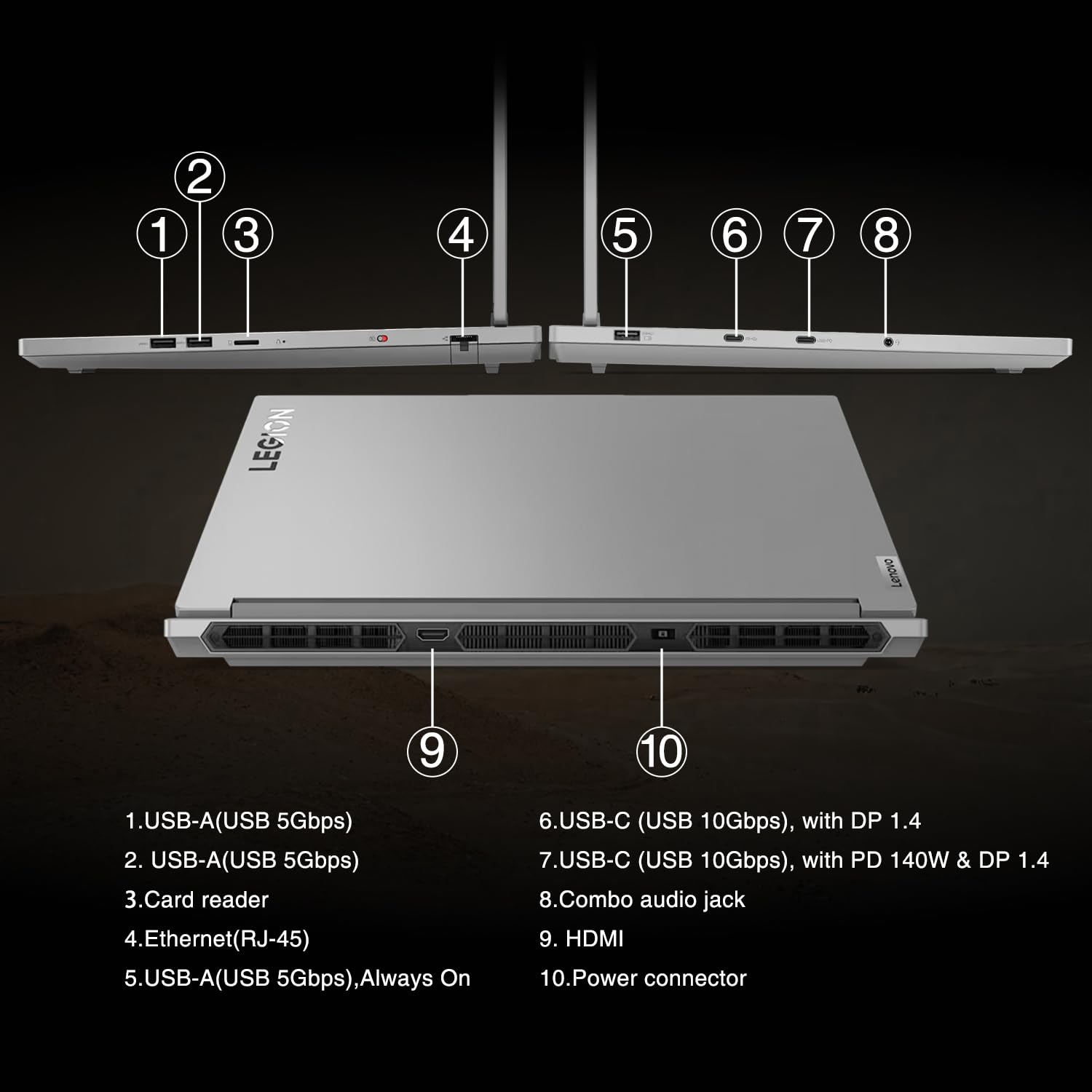 Lenovo Legion Gaming Laptop, 16" QHD+ (2560 x 1600) 165 Hz, Intel i9-14900HX, NVIDIA GeForce RTX 4070, 64GB RAM, 1TB SSD, RGB Backlit Keyboard, Windows 11 Home