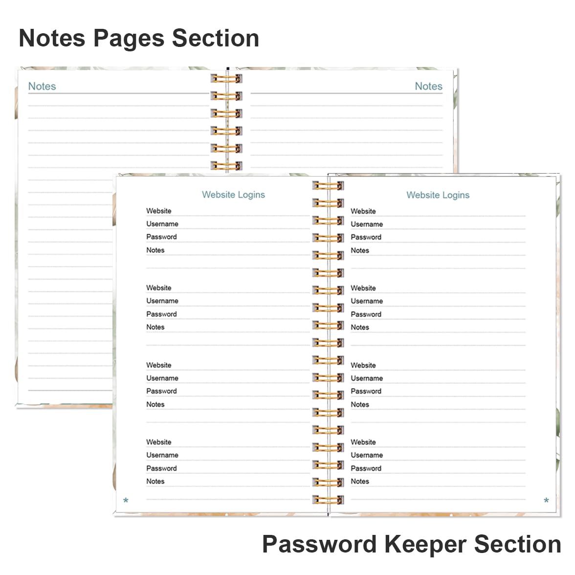 Address Book with Alphabetical Tabs - Telephone & Address Book with Address Contacts, Special Date, Phone, Birthday & Internet Login Password for Home and Office, 4.3" x 6.2", Rose Leaf