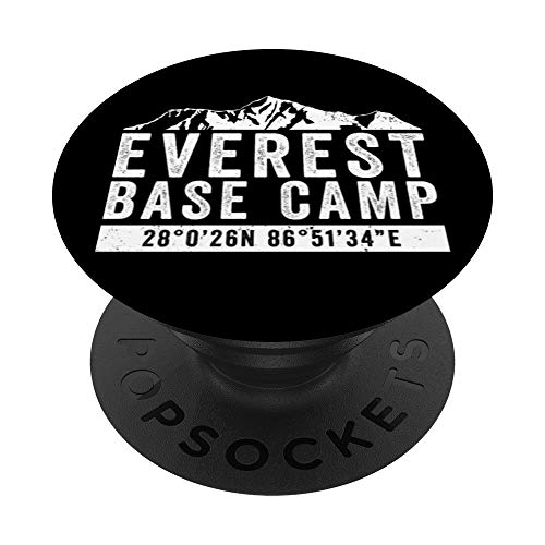 Everest Base Camp Coordinates Mt Everest Mountain Climbers PopSockets Swappable PopGrip