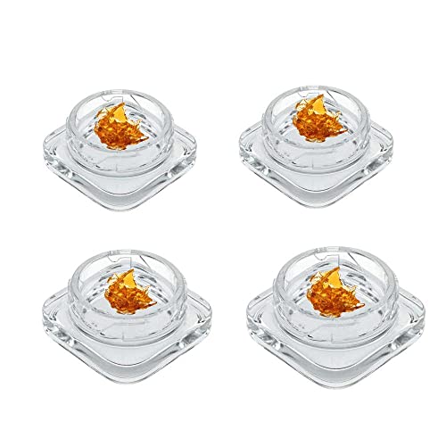 90 packs 5ml Square Glass Jar Concentrate Jars with White Push-and-Turn Lids, White Screw child resistant lid for Safely Storing Concentrates, Shatter and Oils