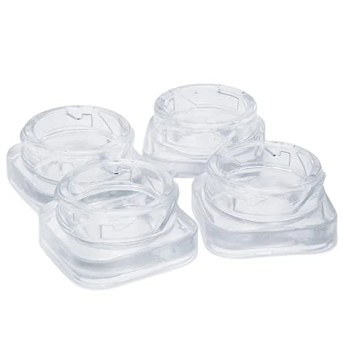 90 packs 5ml Square Glass Jar Concentrate Jars with White Push-and-Turn Lids, White Screw child resistant lid for Safely Storing Concentrates, Shatter and Oils