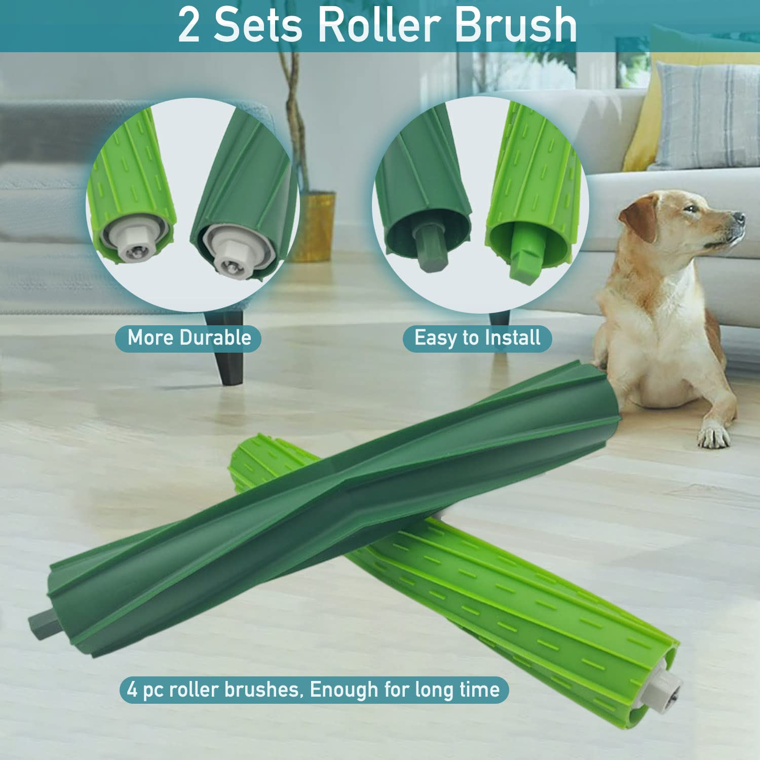 NEACUTE Vacuum Cleaner Attachments Replacement Parts - Compatible for iRobot Roomba i3 i4 i6 i7 i8 i8 E5 E6 E7 &J7, 2 Roller Brushes, 6 HEPA Filters, 6 Side Brushes, 6 Dust Bags
