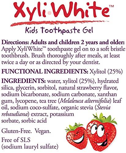 NOW Solutions, Xyliwhite™ Toothpaste Gel for Kids, Strawberry Splash Flavor, Kid Approved! 3-Ounce, Packaging May Vary (Pack of 2)