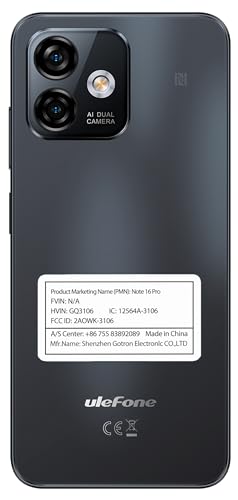 Ulefone Note 16 Pro Unlocked Phones NFC, 8-core 16+128GB Factory Phone, Android 13 OS Cell Phone, 50MP Rear Camera, 8MP Front Camera, 6.52β Display, 4400mAh, OTG T-Mobile 4G Smartphones | Black