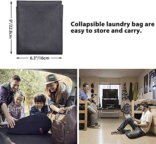 Luminesk Extra Large Laundry Bags 2 Pack 28'' x 45'' Heavy Duty XL Organizer Bag Fit Laundry Hamper Basket College Travel Dorm Tear Resistant Drawstring Dirty Cloth Storage, Three Loads of Clothes Black