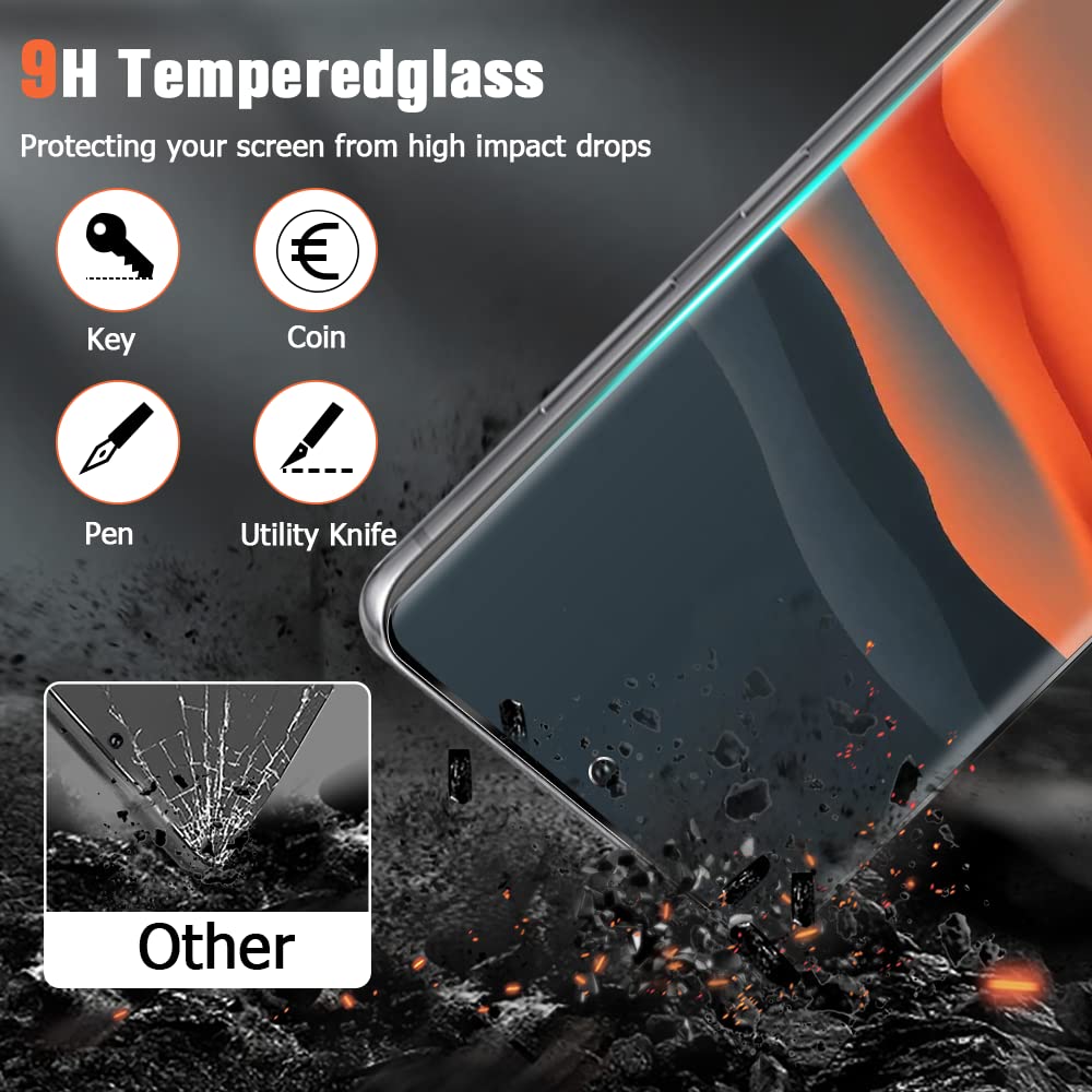 [1+2 Pack] Privacy Screen Protector and Camera Lens Protector for Samsung Galaxy S21 Ultra, Anti-spy,Support Fingerprint Unlocking,Full Coverage,9H Hardness for Samsung Galaxy S21 Ultra 5G(6.8 Inch)