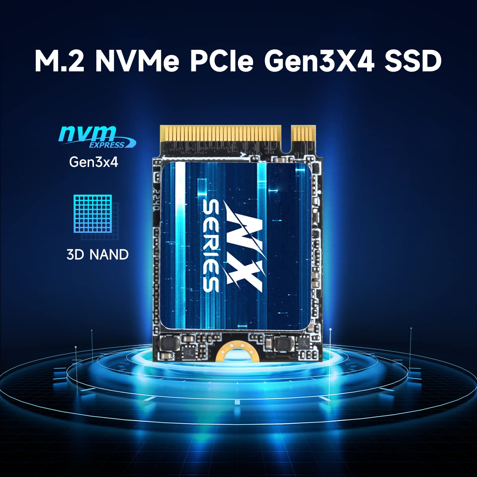 KingSpec 512GB 2230 SSD NVMe Gen3x4, M.2 PCIe 3.0 SSD with 3D NAND Flash, Internal Solid State Hard Drive for Steam Deck & Surface Pro (Read Speed up to 3500MB/s)