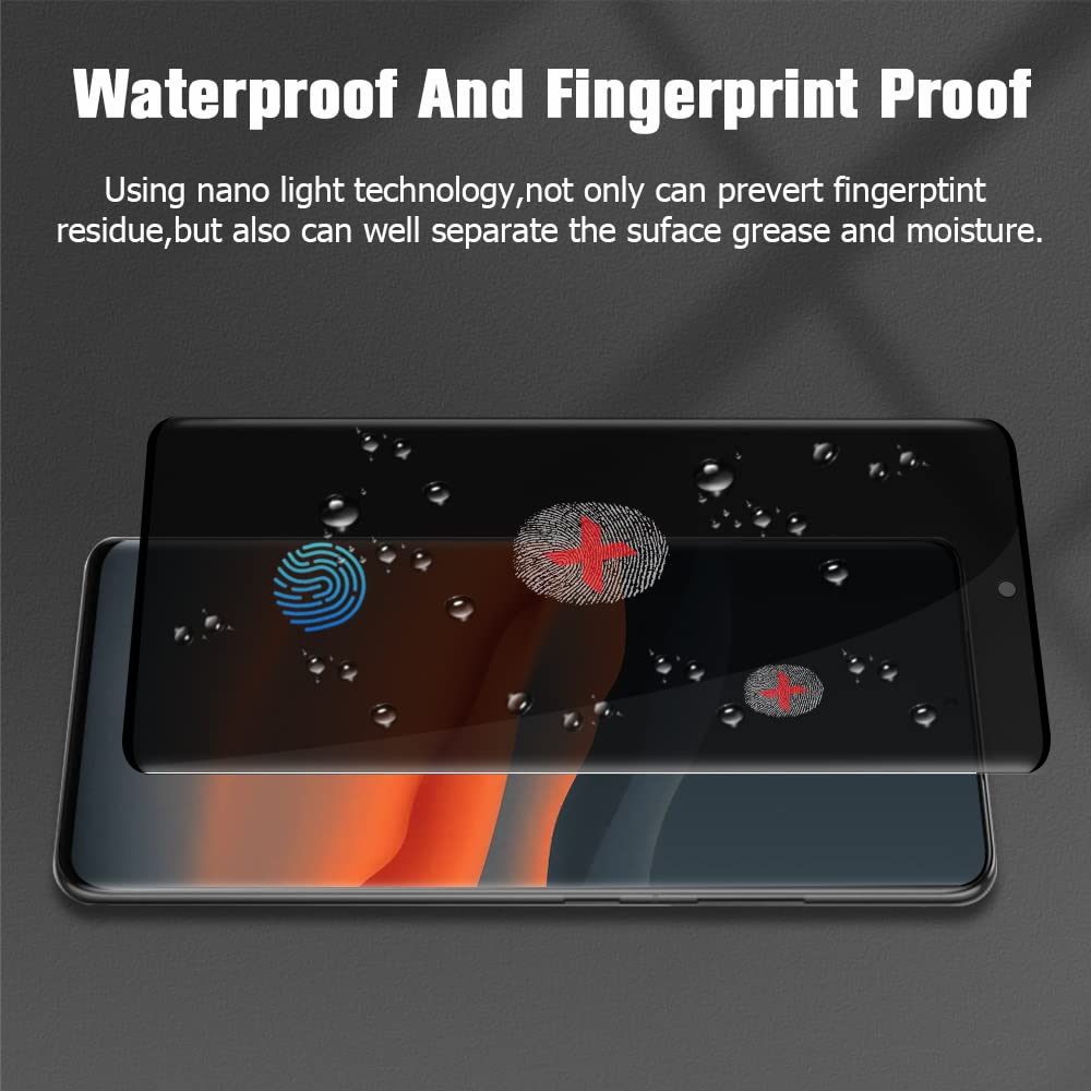 [1+2 Pack] Privacy Screen Protector and Camera Lens Protector for Samsung Galaxy S21 Ultra, Anti-spy,Support Fingerprint Unlocking,Full Coverage,9H Hardness for Samsung Galaxy S21 Ultra 5G(6.8 Inch)