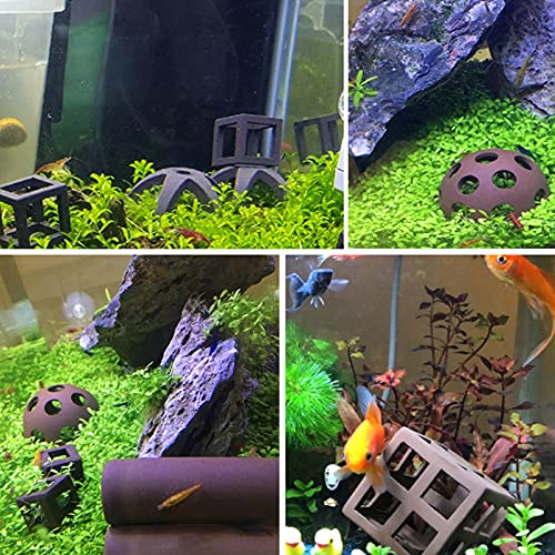 MY MIRONEY 8Pcs Ceramic Shelters Aquarium Ceramic Rock Cave Shelter Shrimp Betta Lizards Hideaway Breeding Cave Cubic Hideout Fish Tank Decor Ornament
