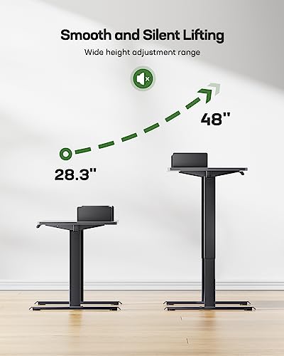 Marsail Electric Standing Desk with Dual Drawers, 55 x 24 Inches Height Adjustable Desk with Storage Shelf, Sit Stand Desk with 4 Memory Preset, 2 Storage Hooks, Stand Up Desk for Home Office, Black