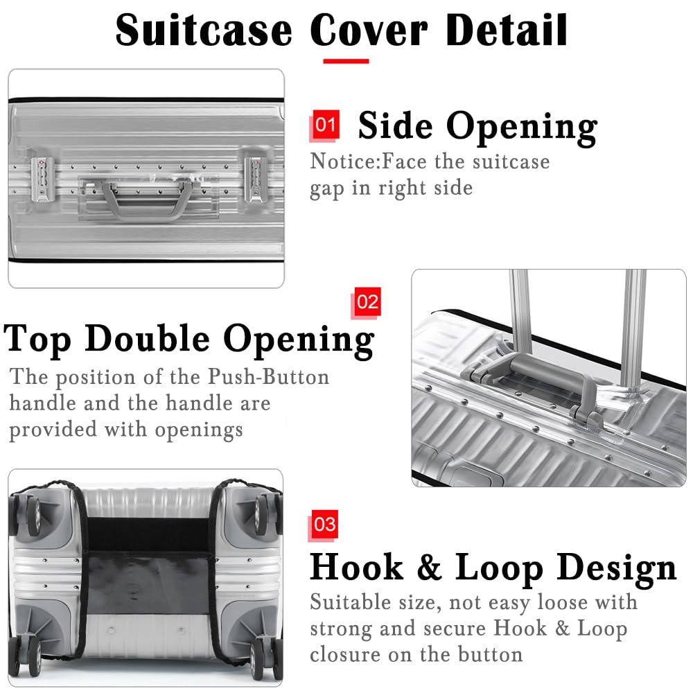 Yuppies Clear PVC Suitcase Cover, Protective Luggage Cover for 20 inch Wheeled Suitcase (20inch (13.6" L x 9.1" W x 17.9" H))