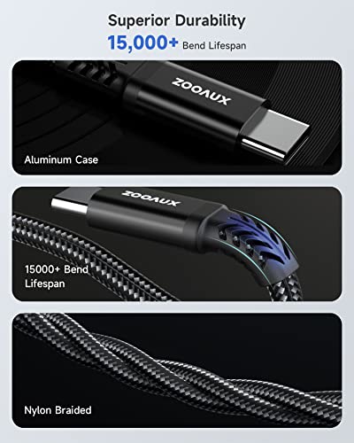 ZOOAUX USB C to 3.5mm Headphone and Charger Adapter,2 in 1 USB C to Aux Audio Jack with PD 60W Fast Charging Dongle Cable Cord,Compatible with S22/S21/S20/S20+ Ultra, Note 20/10,Pixel 4/3 XL(Black)