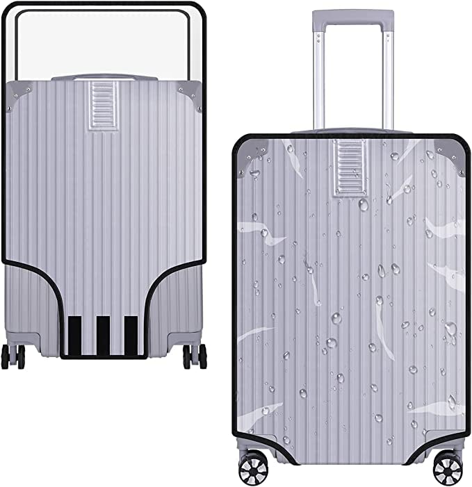 Yuppies Clear PVC Suitcase Cover, Protective Luggage Cover for 20 inch Wheeled Suitcase (20inch (13.6" L x 9.1" W x 17.9" H))