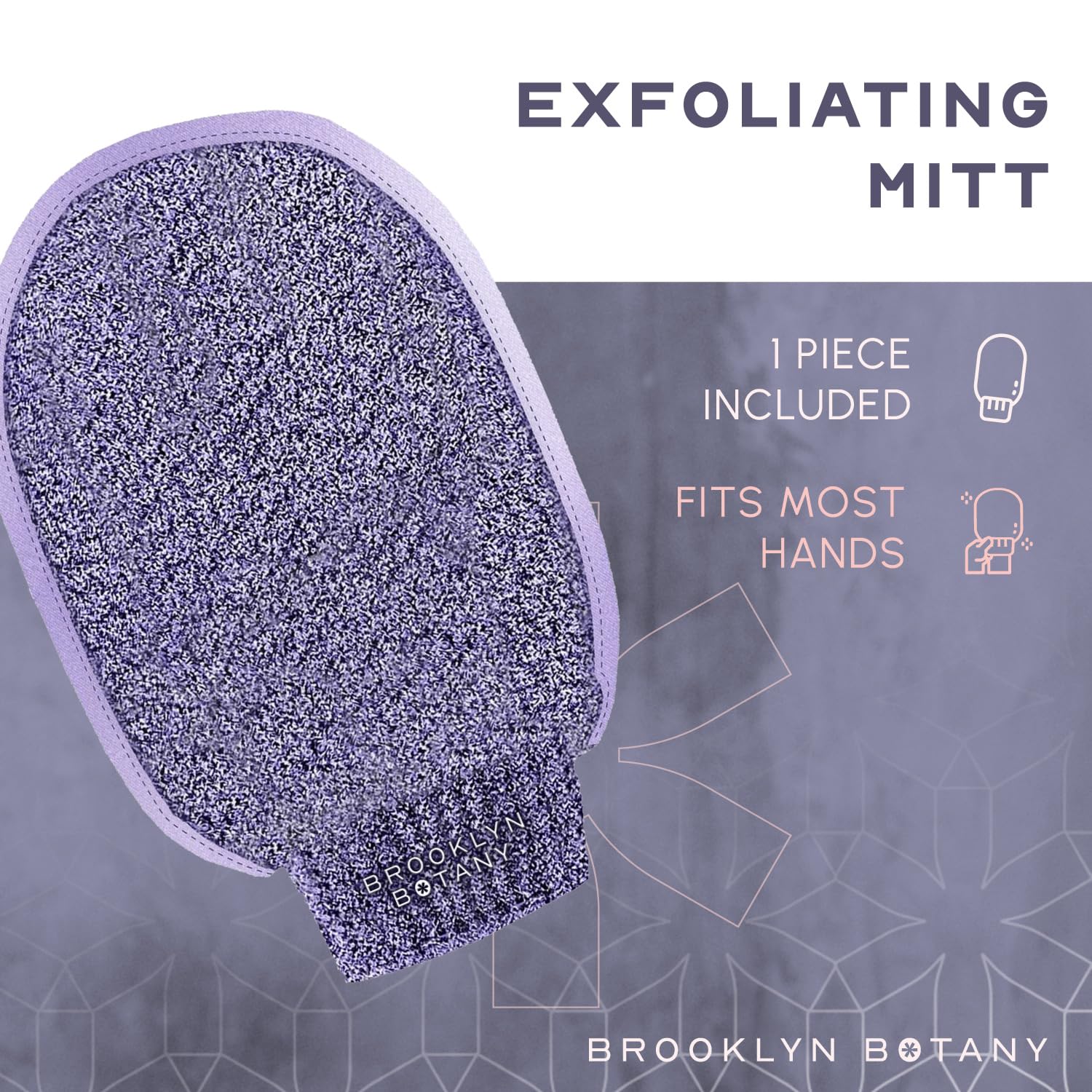 Brooklyn Botany Exfoliating Mitt for Bath and Shower β Heavy Duty Exfoliating Body Scrubber for Massage and Dead Skin Remover for Body β 1 Mitt