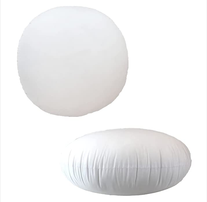 THE ART BOX Round Pillow Insert Hypoallergenic 32 Inches Polyster Floor Cushion Sham Filler Pouf Form Stuffer Water Resistant Decorative Circle Throw Form for Couch,Sofa (1 Piece)