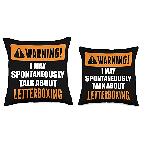 Letterboxing Gifts Warning I May Spontaneously Talk About Letterboxing Throw Pillow, 16x16, Multicolor