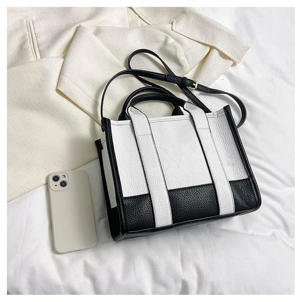 WolmaSup The Tote Bag for Women Leather The Tote Bag Dupes Mini Handbags White Black