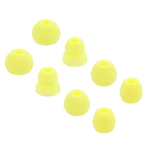 ALXCD Ear Tips Replacement for Beats Flex Wireless Earphones, S/M/L/D 4 Sizes 4 Pairs Soft Silicone Eargel Earbuds Tips, Fit for Beats Flex, 4 Pairs (Yuzu Yellow)