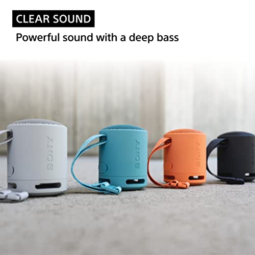 Sony SRS-XB100 Wireless Bluetooth Portable Lightweight Super-Compact Travel Speaker, Durable IP67 Waterproof & Dustproof Shower Speaker, 16 Hour Battery, Versatile Strap, & Hands-free Calling, Blue