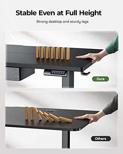 Marsail Electric Height Adjustable Standing Desk with Drawer - 55x24 Inch Ergonomic Workstation for Home Office, Computer and Gaming