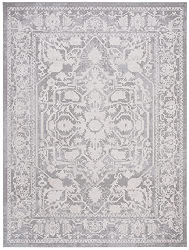 SAFAVIEH Reflection Collection 10' x 14' Light Grey/Cream RFT665C Boho Tribal Distressed Living Room Dining Bedroom Area Rug