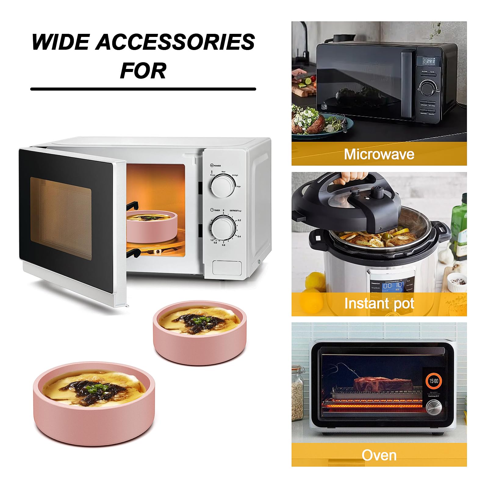 Silicone Microwave Egg Cooker, 3 Pack Air Fryer Egg Molds Eggwich Maker, Individual Egg Cups for Sandwiches Breakfast