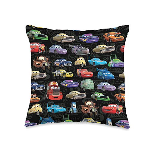 PIXAR Disney Cars Characters All-Over Print Throw Pillow, 16x16, Multicolor