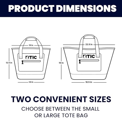 RTIC Ultra-Tough Tote Bag, Waterproof for Beach, Pool, Towel, Grocery, Shopping, Camping, Picnic, Travel, Boat, Heavy-Duty, Puncture Resistant, Large, Grey