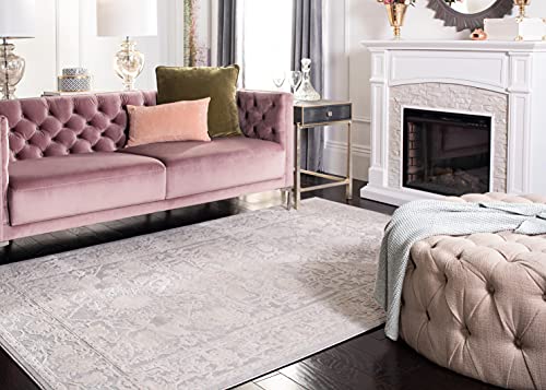 SAFAVIEH Reflection Collection 10' x 14' Light Grey/Cream RFT665C Boho Tribal Distressed Living Room Dining Bedroom Area Rug