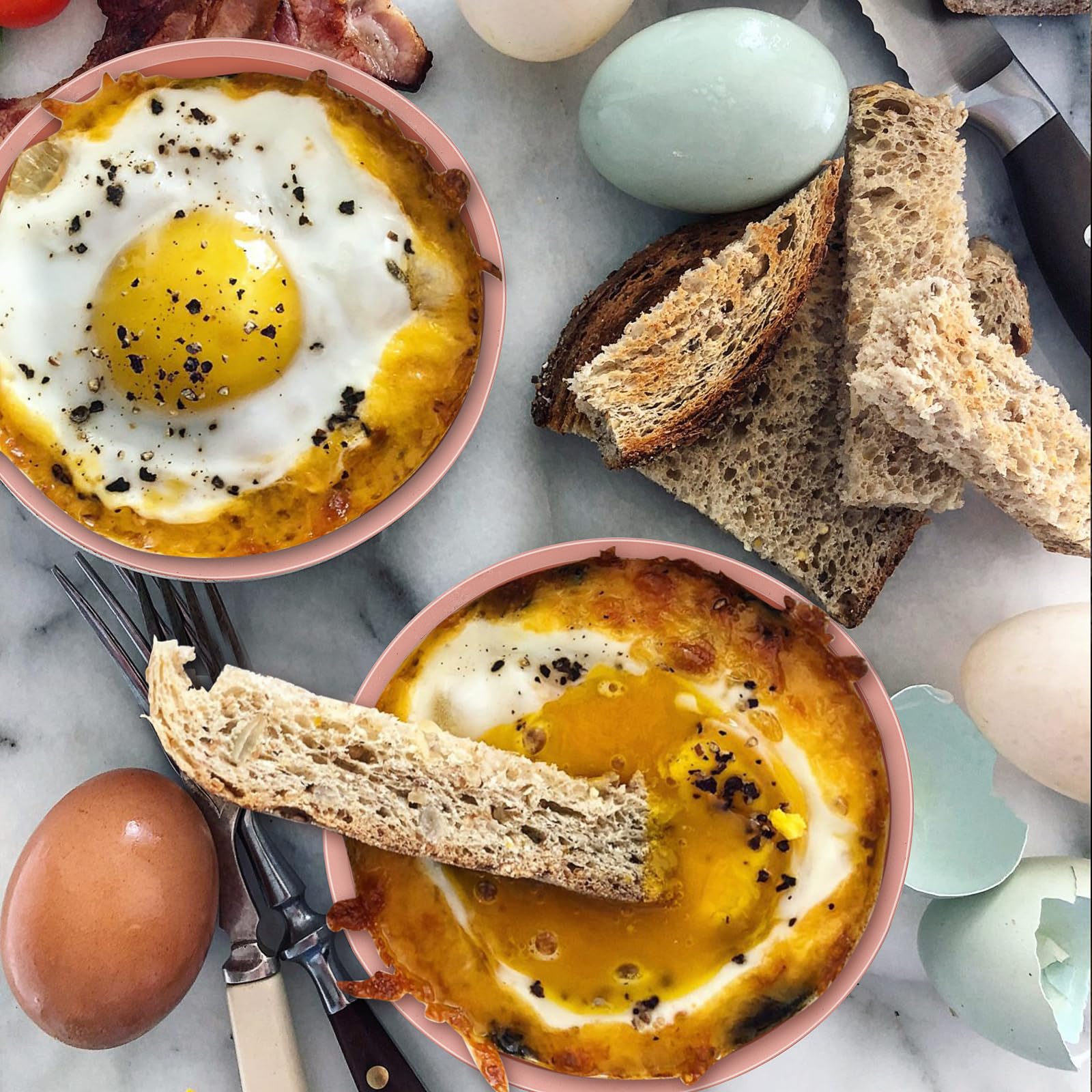 Silicone Microwave Egg Cooker, 3 Pack Air Fryer Egg Molds Eggwich Maker, Individual Egg Cups for Sandwiches Breakfast