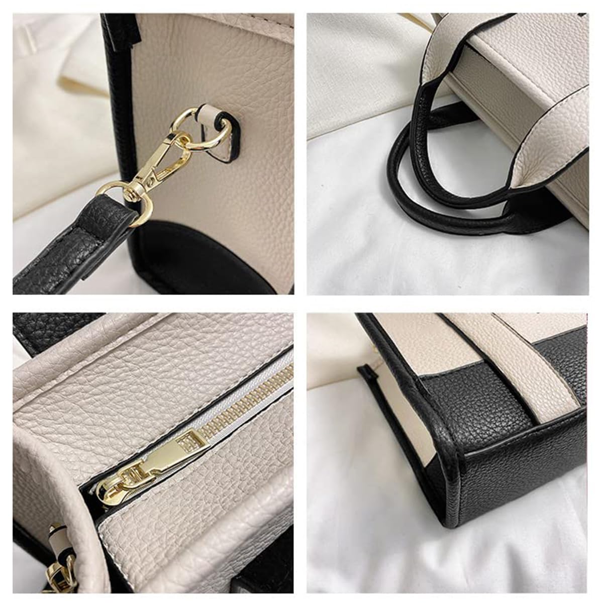 WolmaSup The Tote Bag for Women Leather The Tote Bag Dupes Mini Handbags White Black