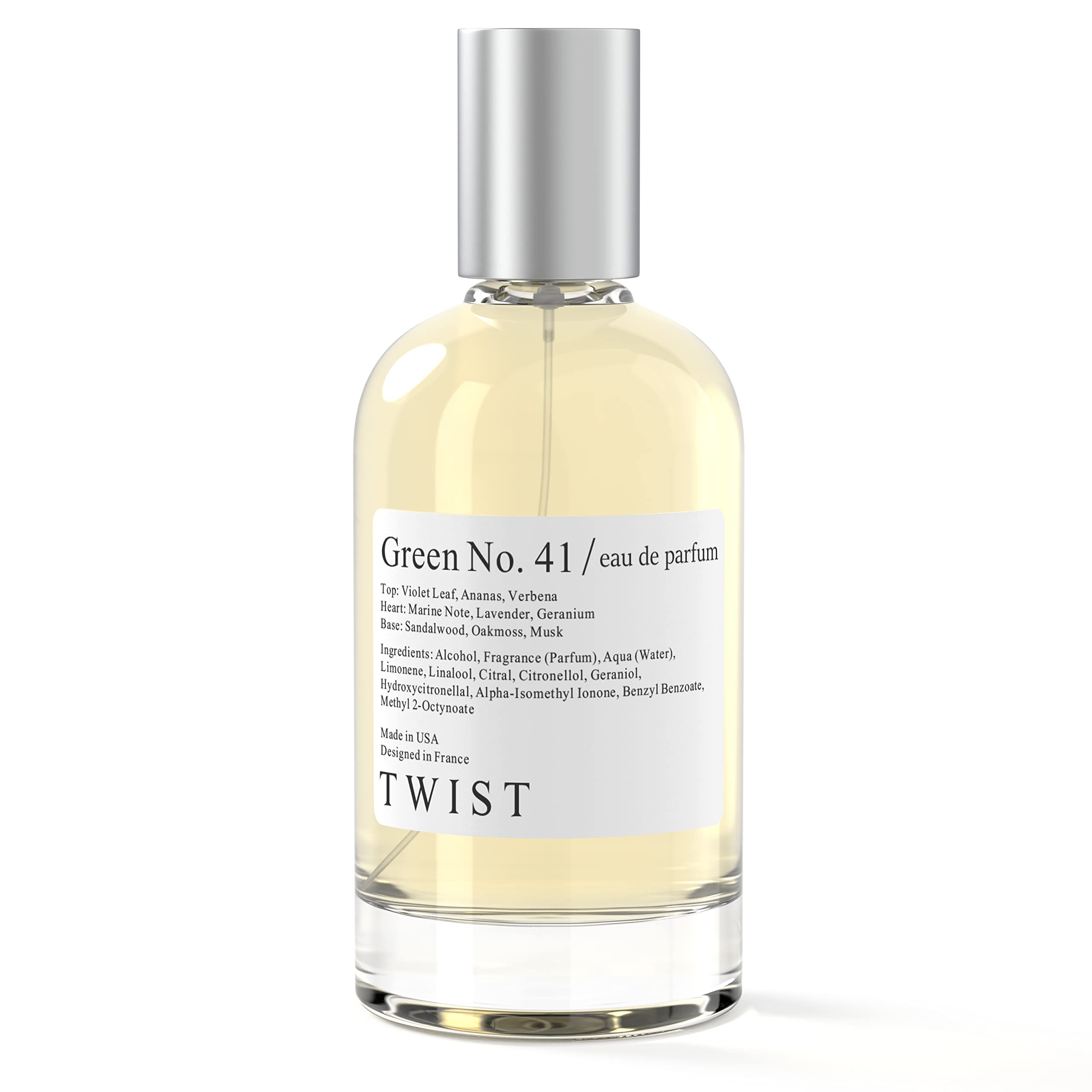 Twist Green No. 41 - Inspired by Green Irish Tweed, Long Lasting Perfume For Men, EDP - 100 ml | 3.4 fl. oz.