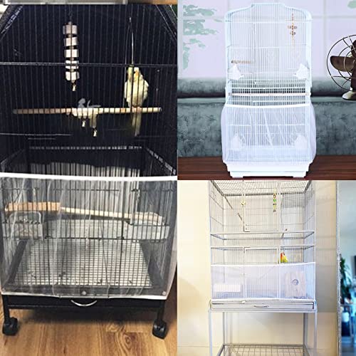 ZOCONE Bird Seed Guards & Catchers 8"Γ80" Stretchy Adjustable Drawstring Bird Cage Mesh Net Cover Cage Skirt