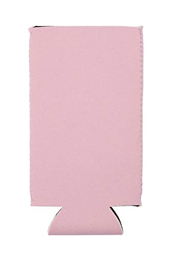 Snertz 6 Pack Slim Pink Blank DIY Sublimation Durable, Foldable Insulated Neoprene Skinny Beer , Seltzer Can Holder Cooler Sleeve Coolies fits 12 Oz