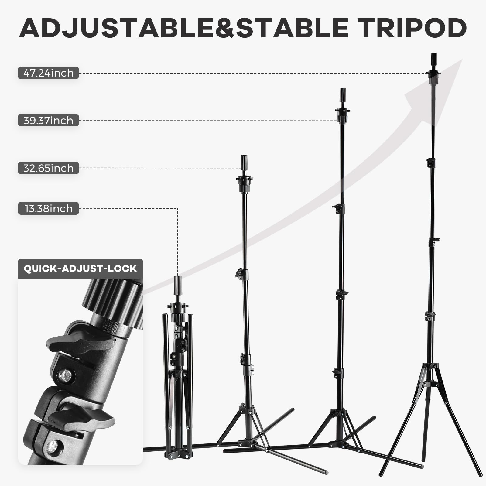 Neverland Beauty & Health 23 Inch Wig Stand Tripod with Mannequin Head, Wig Head Stand with Canvas Head for Wigs Making Display