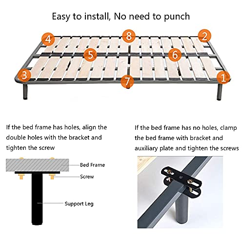 ironwork 2Pcs 7.08" to 13.3" Metal Adjustable Height Center Support Leg for Bed Frame, Bed and Sofa Furniture Cabinet Foot Legs Feet Support Heavy Duty, Platform Bed Frame Replacement Legs
