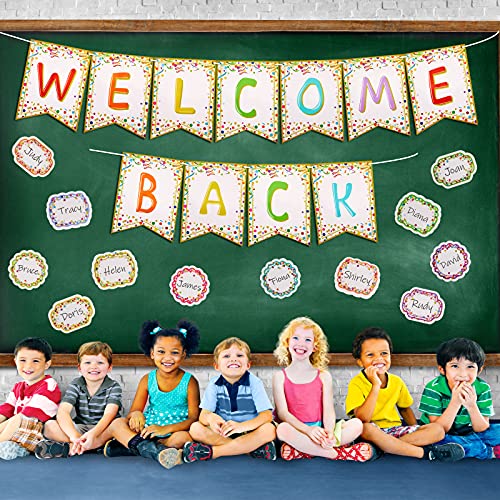 71 Pieces Confetti Classroom Decorations Confetti Bulletin Board Welcome Banners Confetti Accents Welcome Back to School Cutouts for Teacher Student First Day of Classroom School Decoration