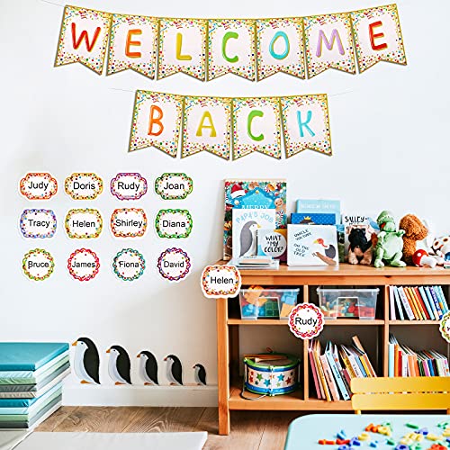 71 Pieces Confetti Classroom Decorations Confetti Bulletin Board Welcome Banners Confetti Accents Welcome Back to School Cutouts for Teacher Student First Day of Classroom School Decoration