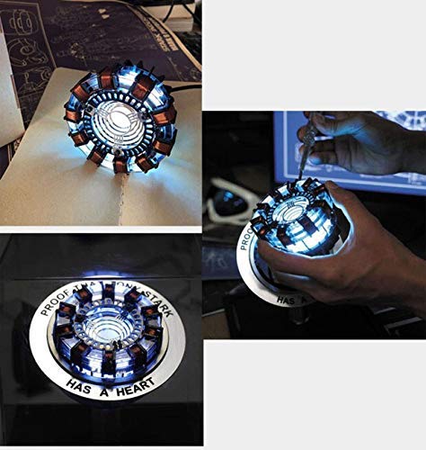 Lonyiabbi 1:1 iron man Arc Reactor MK1 Heart Model LED Light Vibration Sensing Control USB Interface Finished Product（No Installation Required）…
