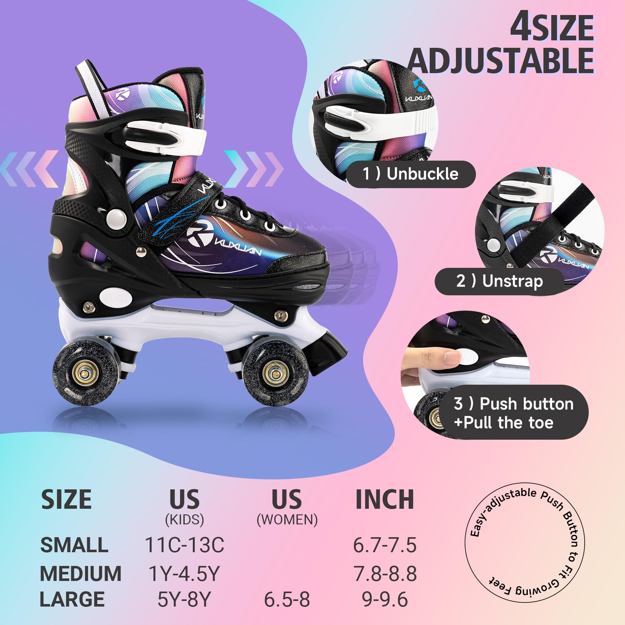 Roller Skates for Girls Kids Roller Skates Girls Ages 5-8 4-6 Patines para Niñas niños