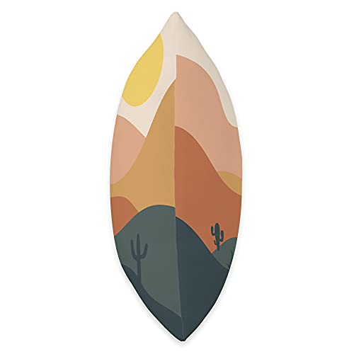 Camille Cate Modern Design Abstract Mountains Cactus Desert Landscape in Terracotta Throw Pillow, 16x16, Multicolor