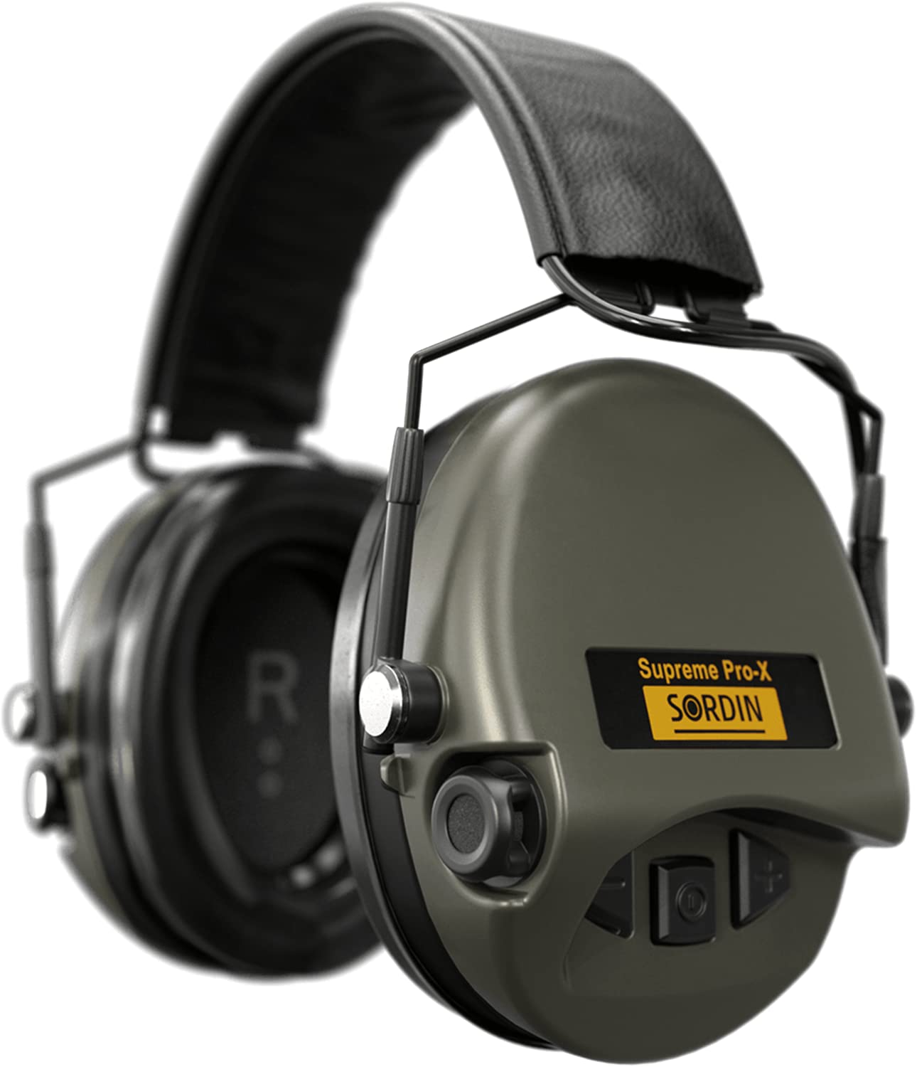 Sordin Supreme Pro-X Slim SFA Hearing Protection - Active Ear Defenders - Attenuation Ring for Increased SNR (31 dB) - Green